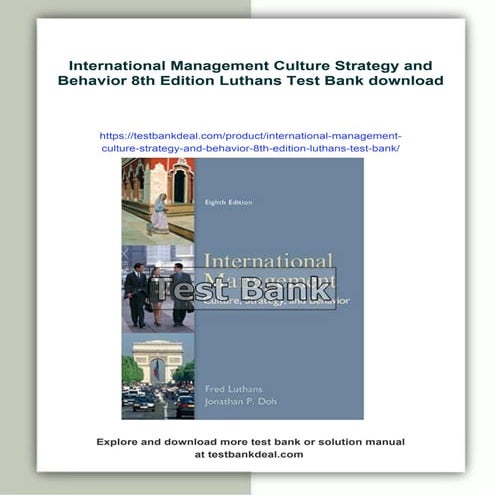 International Management Culture Strategy and Behavior 8th Edition ...