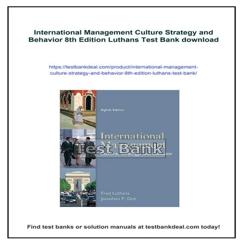 International Management Culture Strategy and Behavior 8th Edition ...
