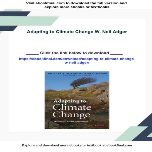 Download full ebook of Adapting to Climate Change W. Neil Adger instant ...