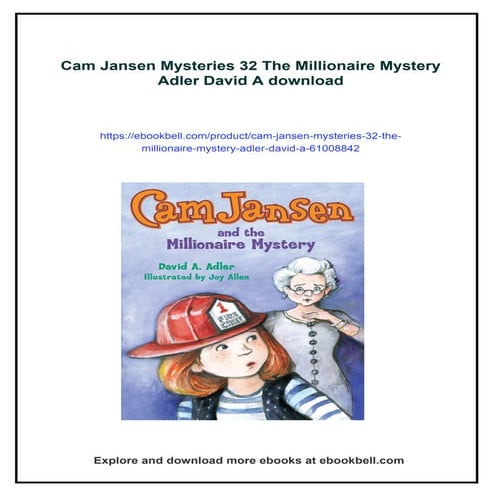 Cam Jansen Mysteries 32 The Millionaire Mystery Adler David A | PDF