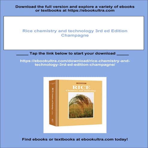 Rice chemistry and technology 3rd ed Edition Champagne | PDF