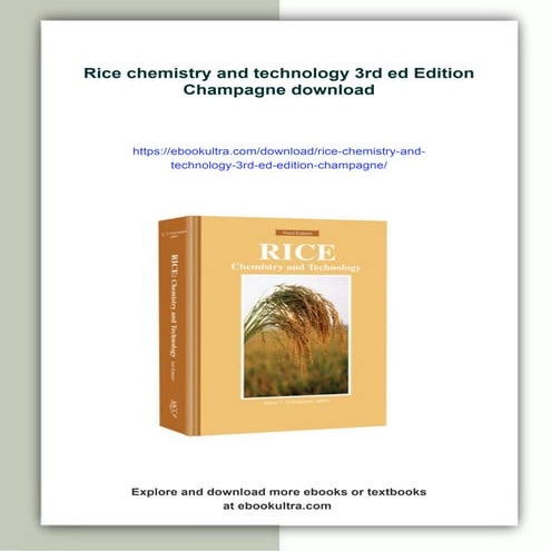 Rice chemistry and technology 3rd ed Edition Champagne | PDF
