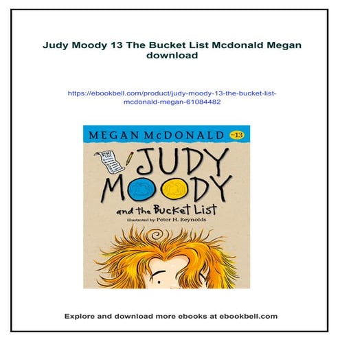 Judy Moody 13 The Bucket List Mcdonald Megan | PDF