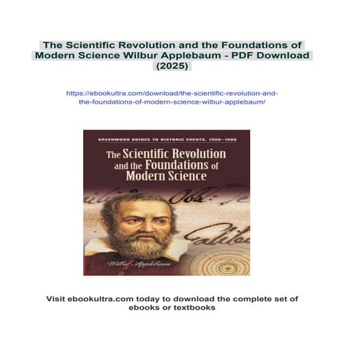 The Scientific Revolution and the Foundations of Modern Science Wilbur ...