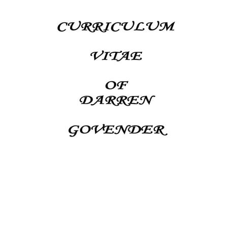 CURRICULUM-Darren Govender | PDF