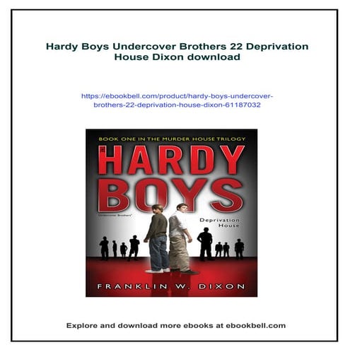 Hardy Boys Undercover Brothers 22 Deprivation House Dixon | PDF