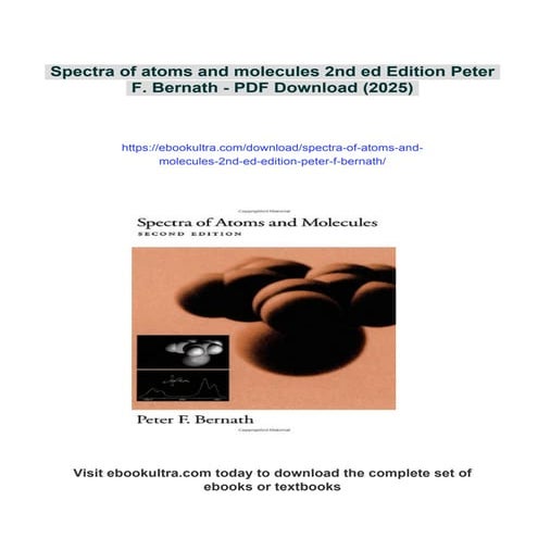 Spectra of atoms and molecules 2nd ed Edition Peter F. Bernath | PDF