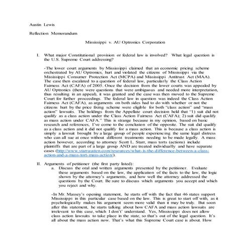 Reflection Memo | PDF