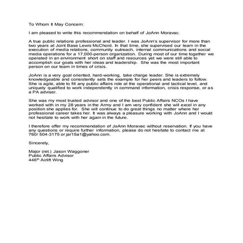 Moravac recommendation letter | PDF