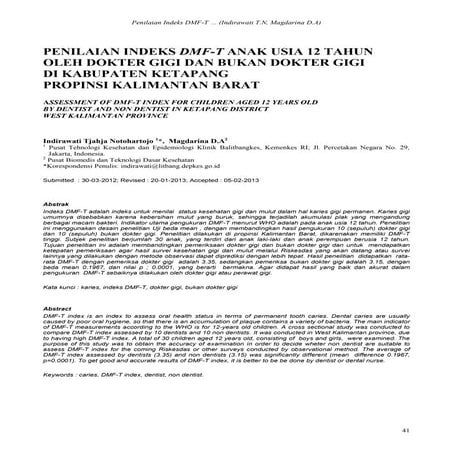 Penilaian Indeks DMFT | PDF