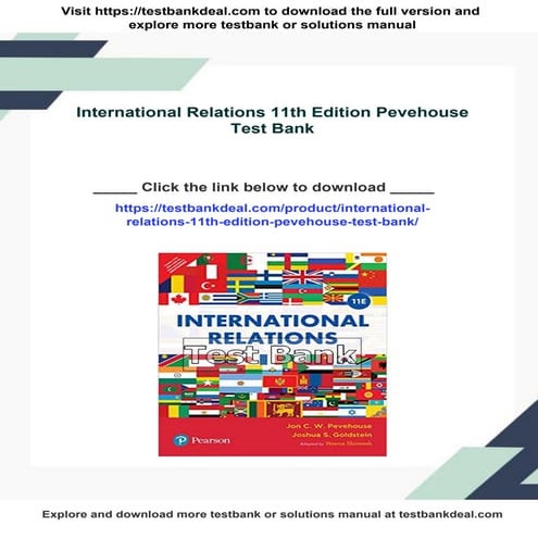 International Relations 11th Edition Pevehouse Test Bank | PDF