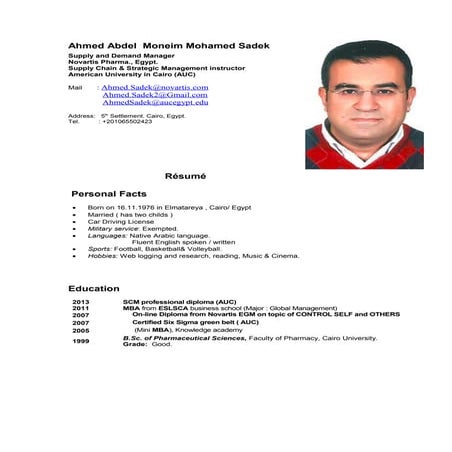 Ahmed Sadek cv | PDF