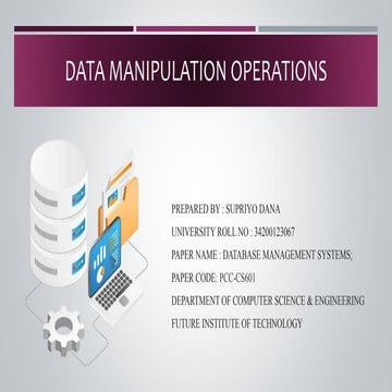 Data manipulation Operations in Database Management Systems | PDF