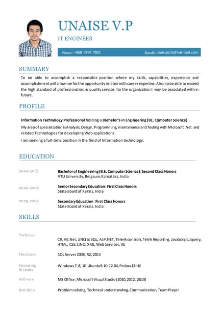 Profile summary | DOCX | Computing | Technology & Computing