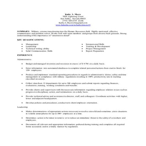 Kathy L Master Resume | DOCX