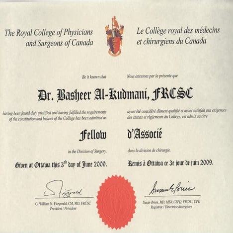 Royal College Certificate - Fellow | PDF
