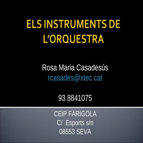 ELS INSTRUMENTS DE L’ORQUESTRA | PPT