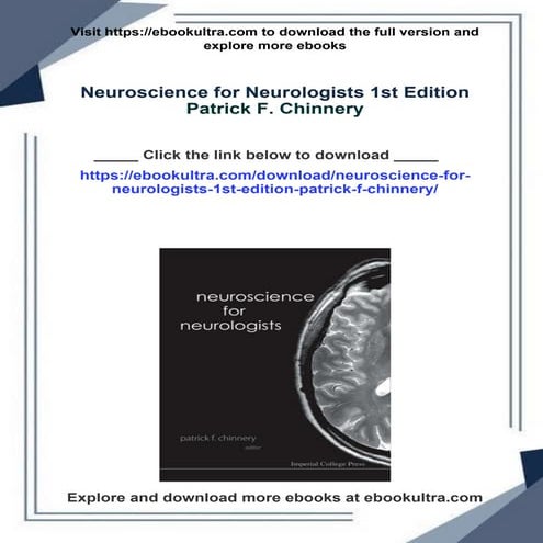 Neuroscience for Neurologists 1st Edition Patrick F. Chinnery | PDF