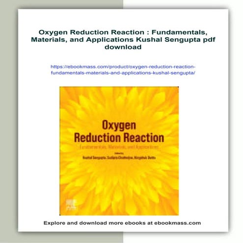 Oxygen Reduction Reaction : Fundamentals, Materials, and Applications Kushal Sengupta | PDF
