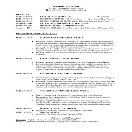 Updated Nigerian CV | DOCX