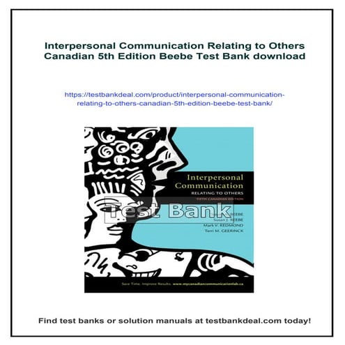 Interpersonal Communication Relating to Others Canadian 5th Edition ...