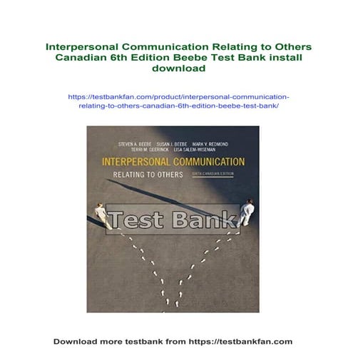 Interpersonal Communication Relating to Others Canadian 6th Edition ...