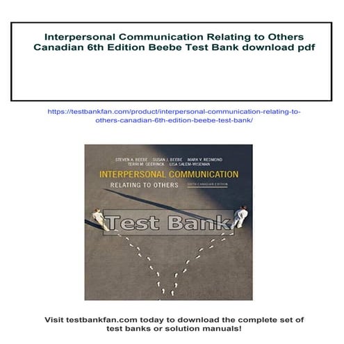 Interpersonal Communication Relating to Others Canadian 6th Edition ...