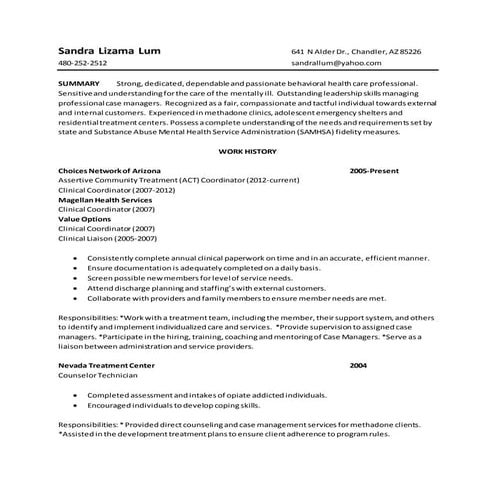 Sandra Lum resume | DOCX