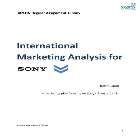 307 lon regular assignment 1 sony robin lajou | PDF