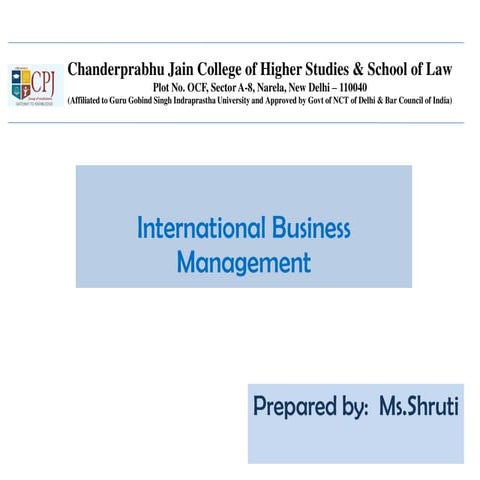 International Business Management | PDF | Business Administration ...