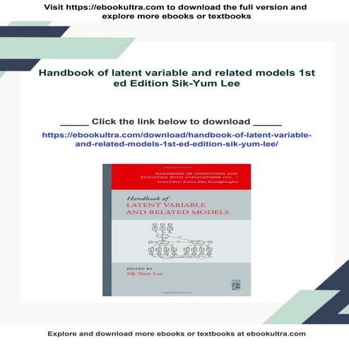 Handbook of latent variable and related models 1st ed Edition Sik-Yum ...