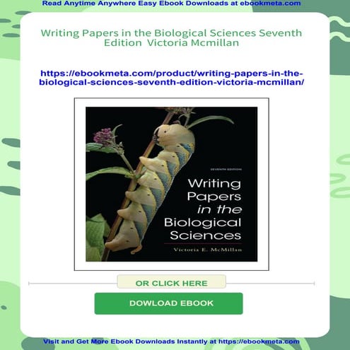 Writing Papers in the Biological Sciences Seventh Edition Victoria ...