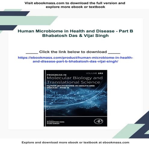 Human Microbiome in Health and Disease - Part B Bhabatosh Das & Vijai Singh | PDF
