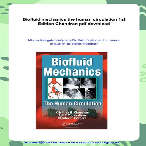 Biofluid mechanics the human circulation 1st Edition Chandran | PDF