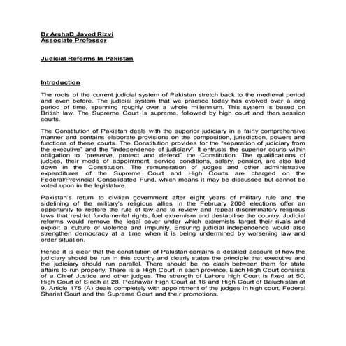 The judicial system of Pakistan | PDF