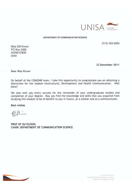 unisa declaration | PDF