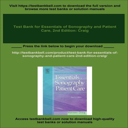 Test Bank for Essentials of Sonography and Patient Care, 2nd Edition ...