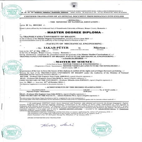 Master Degree Diploma | PDF