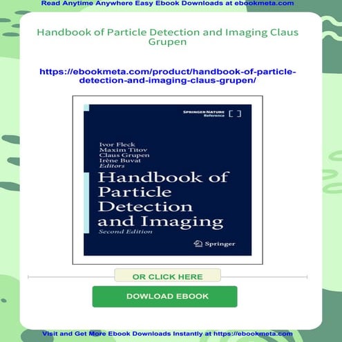 Handbook of Particle Detection and Imaging Claus Grupen | PDF
