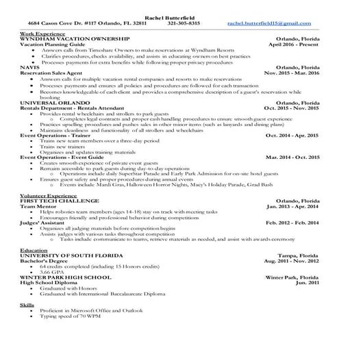 Resume - Rachel | DOCX