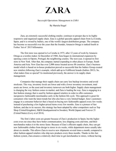 [Case study] zara fast fashion | PDF