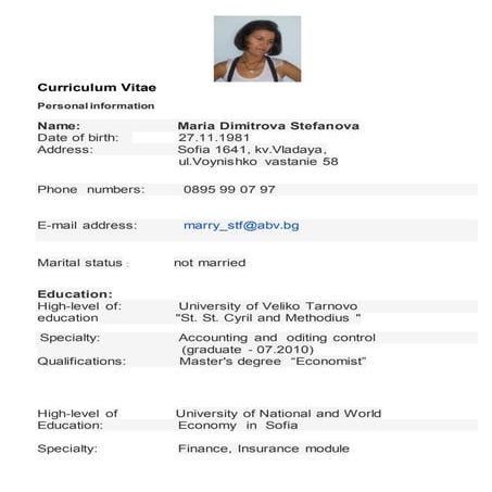 cv-Marry- English | DOCX