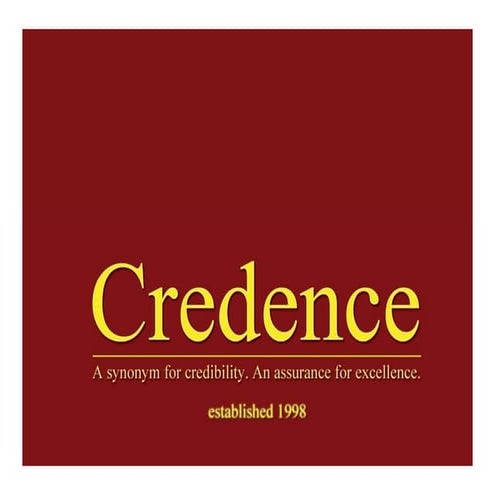 Credence 15 Years Updated Jan 18 AB | PPT