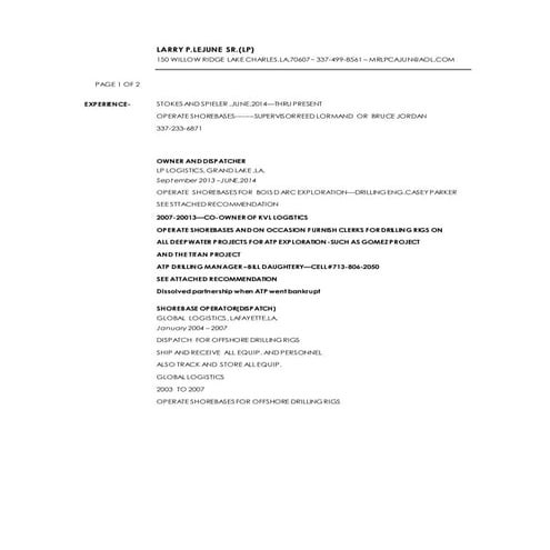 RESUME LP LEJUNE | DOCX