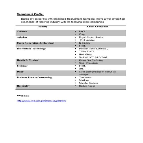Recruiter profile | PDF