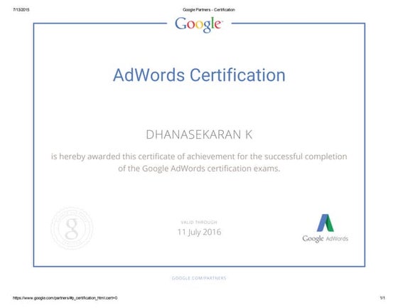 Google Partners_GA - Certification | PDF