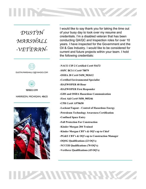 Dustin Marshall OQ Report (OQSG) | PDF