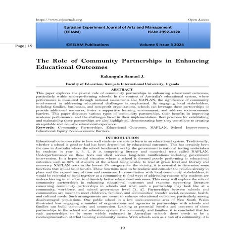 The Role of Community Partnerships in Enhancing Educational Outcomes ...