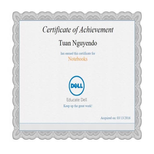 Dell Certification for Notebooks - Tuan Nguyendo | PDF