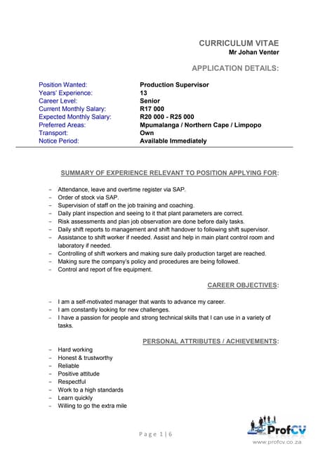 CURRICULUM VITAE OF Griffith Khoza (2) | DOCX | Logistics and Transportation Industry | Industries